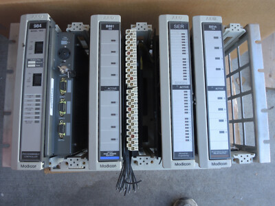 Modicon 984 D785 Pc-D984-785 Cpu Module W/ Chassis And B881-508 Ser ...