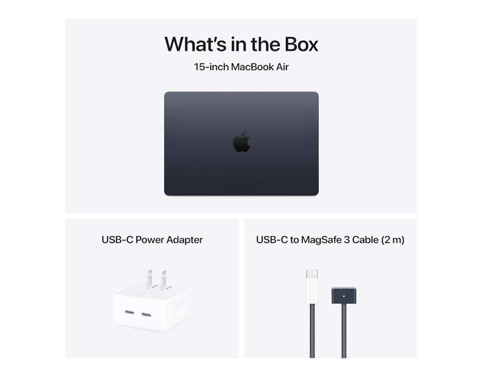 2025 Apple MacBook Air 15-inch M4 Chip 16GB RAM 512GB SSD Midnight ...