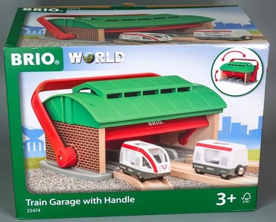 BRIO 33474 TRAIN GARAGE WITH HANDLE for Wooden Railway Train Set NEW ...