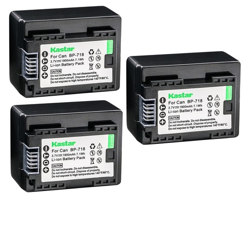 Kastar Battery Replacement for Canon BP-718 CG-700 Canon VIXIA HF R800 ...