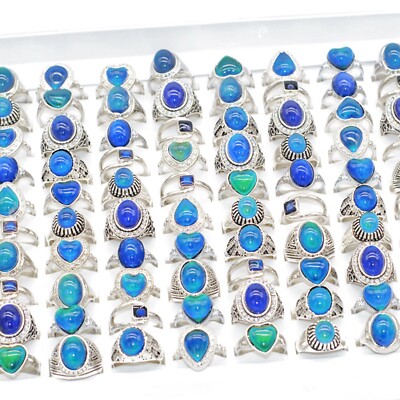 Bulk Lot Mix Design Mood Vintage Rings Women Men Emotion Change Color ...