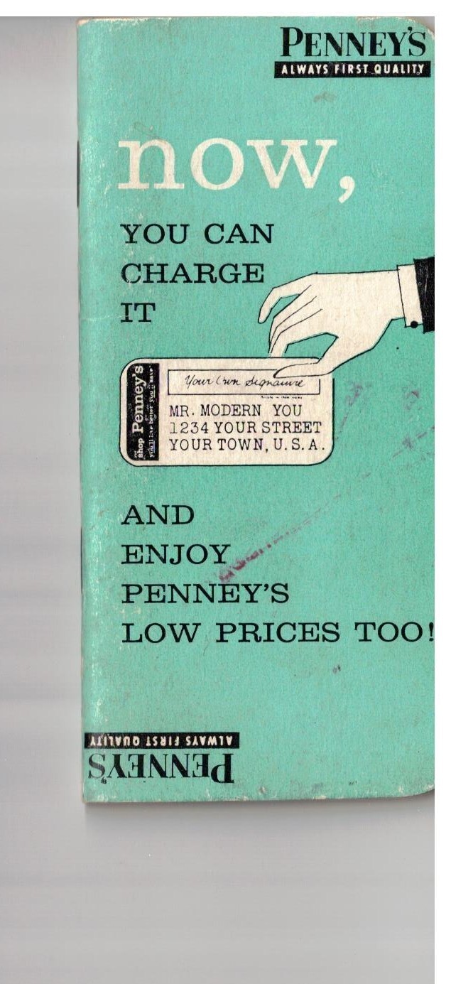 1950s-60s Pocket Notepad J.C. Penneys ad Credit Cards | eBay