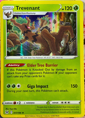 Trevenant Holo Rare - 017/196 - Lost Origin Pokemon 2022 | eBay