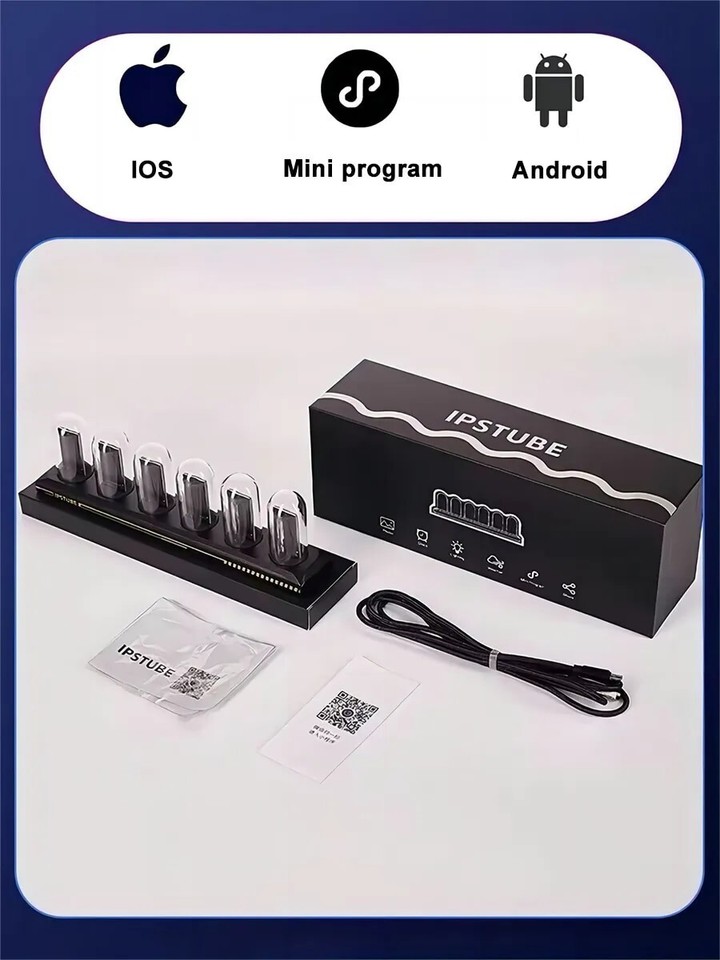 BRAND NEW RGB Nixie Tube Clock LED Glows IPS Color Screen Gaming Desk ...