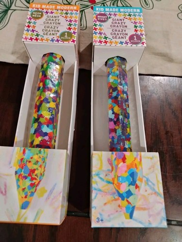 Kid Made Modern Giant Crazy Crayon Jumbo Lot 2 Neon Bright 2 Large Crayons Art | eBay