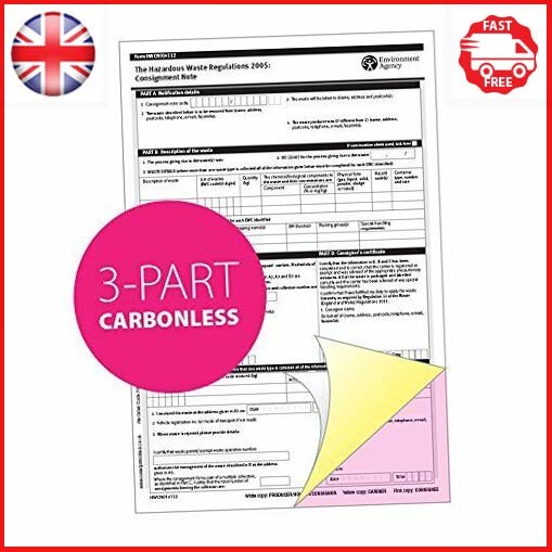 A4 Hazardous Consignment Waste Transfer Note Triplicate Pad Hwcn01v112 ...