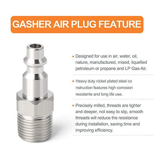 3/8-Inch NPT Male Industrial Air Plug1/4-Inch High Flow Pneumatic Plugs ...