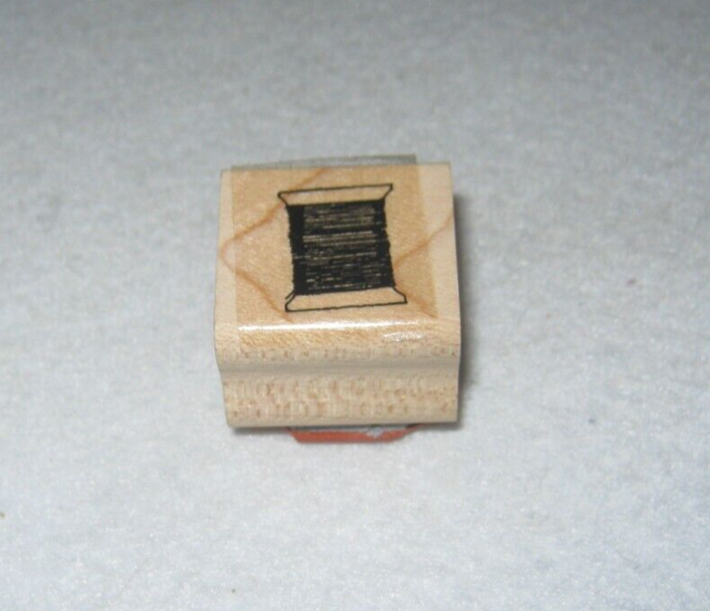 Rubber Stamp - Sewing - Spool of Thread - Small Size | eBay