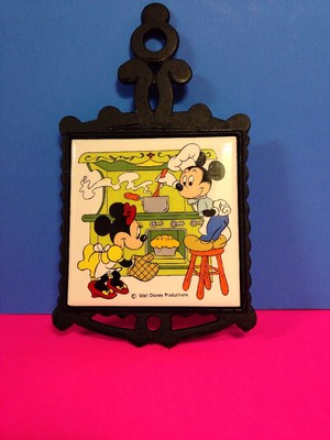 Mickey & Minnie Mouse Tile In Iron Trivet Disney | eBay