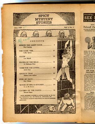 PULP: Spicy Mystery Pulp June 1937- coverless reading copy | eBay