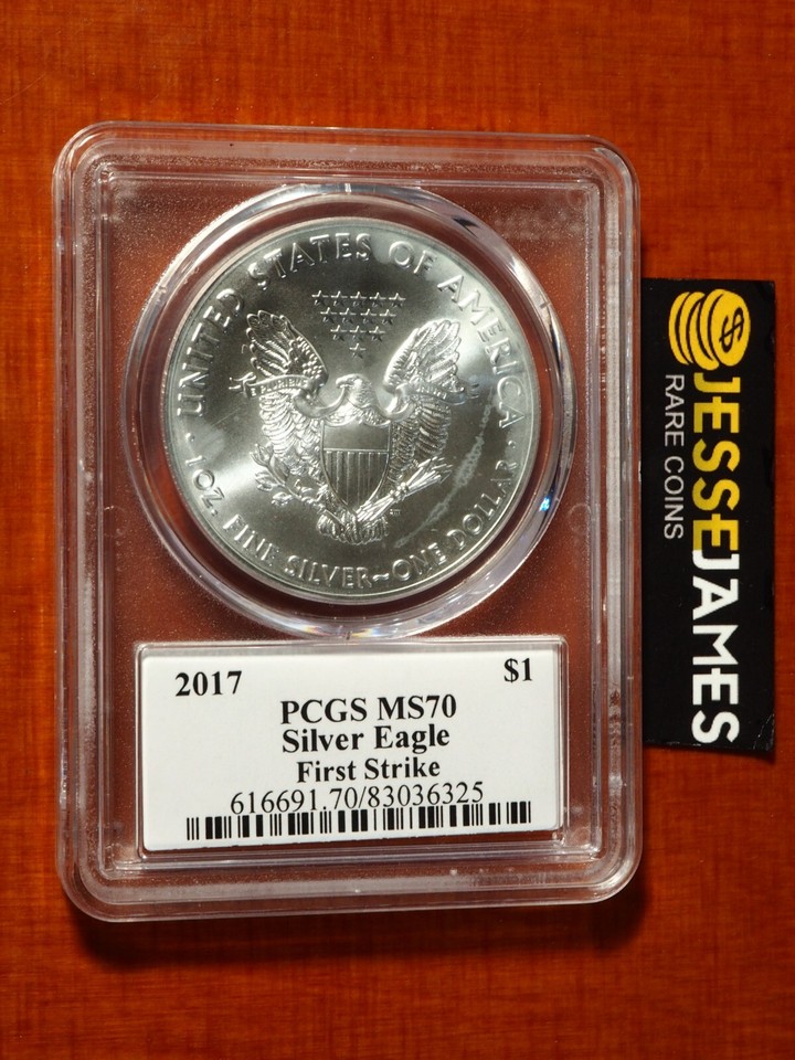 2017 $1 SILVER EAGLE PCGS MS70 FS HISTORY IN YOUR HANDS DONALD TRUMP ...