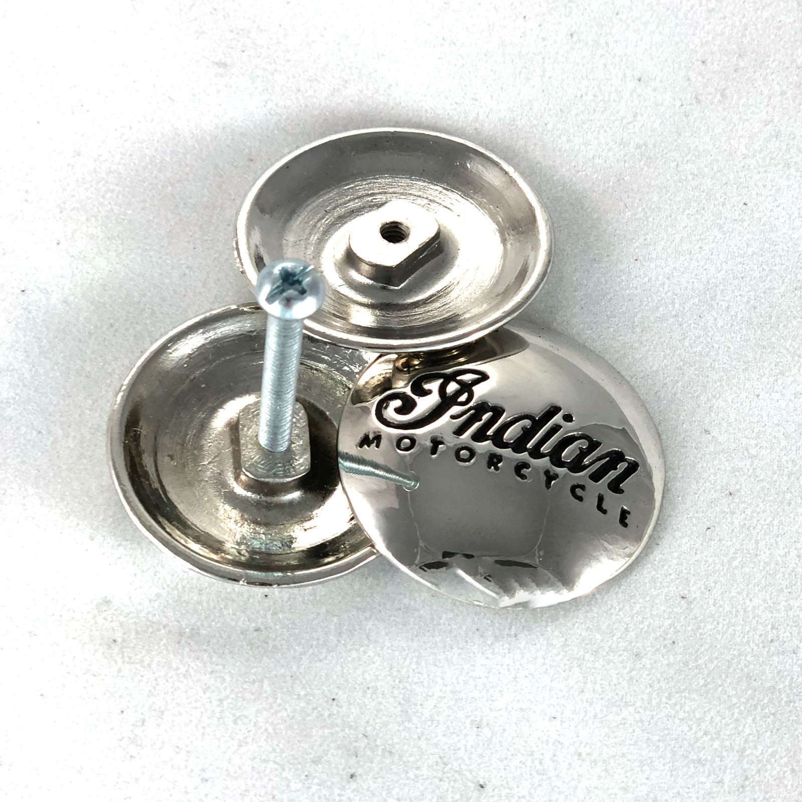 Indian Motorcycle logo Concho in bright Shiny Nickel- 1 Piece | eBay