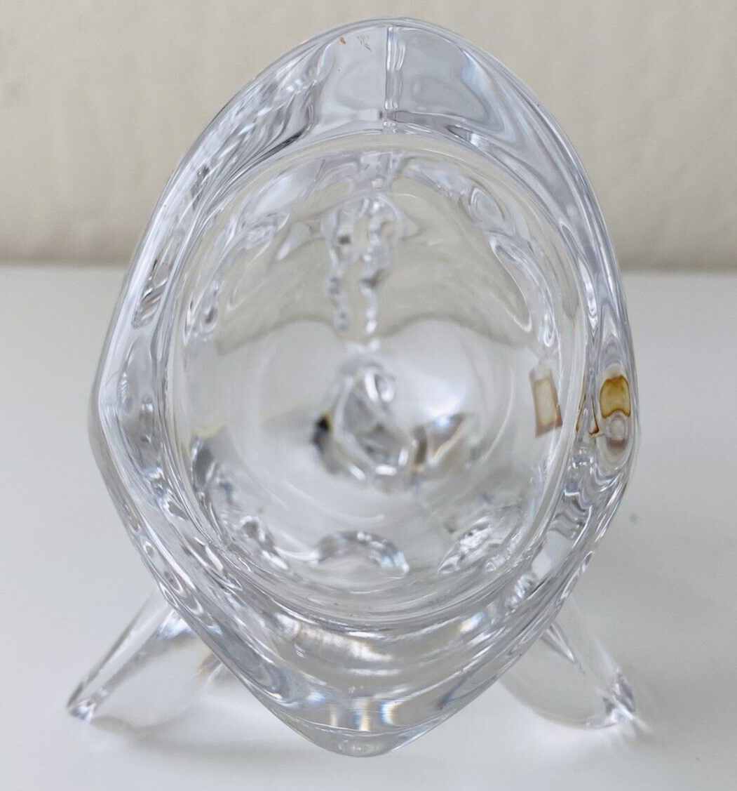 Vtg VANNES LE CHATEL Crystal Art Glass Open Mouthed Fish Original Foil ...