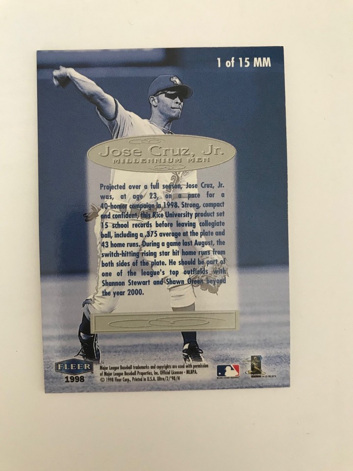 1998 Fleer Ultra Millennium Men 15 card set includes Griffey, Ripken ...