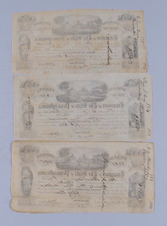 15 Checks/Appropriation Notes Treasurer State of Pennsylvania ...