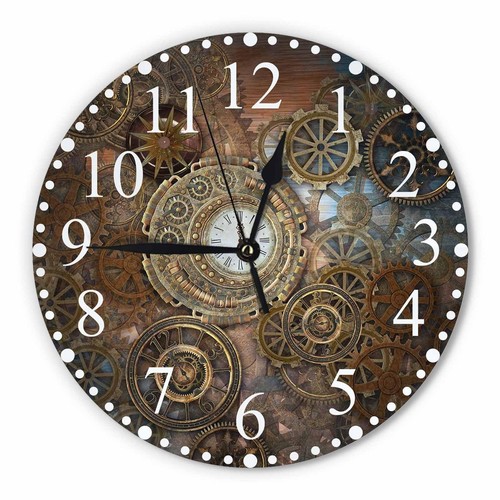 Rusty Steampunk Wall Clock 10 Inch Battery Operated Clock and Different ...