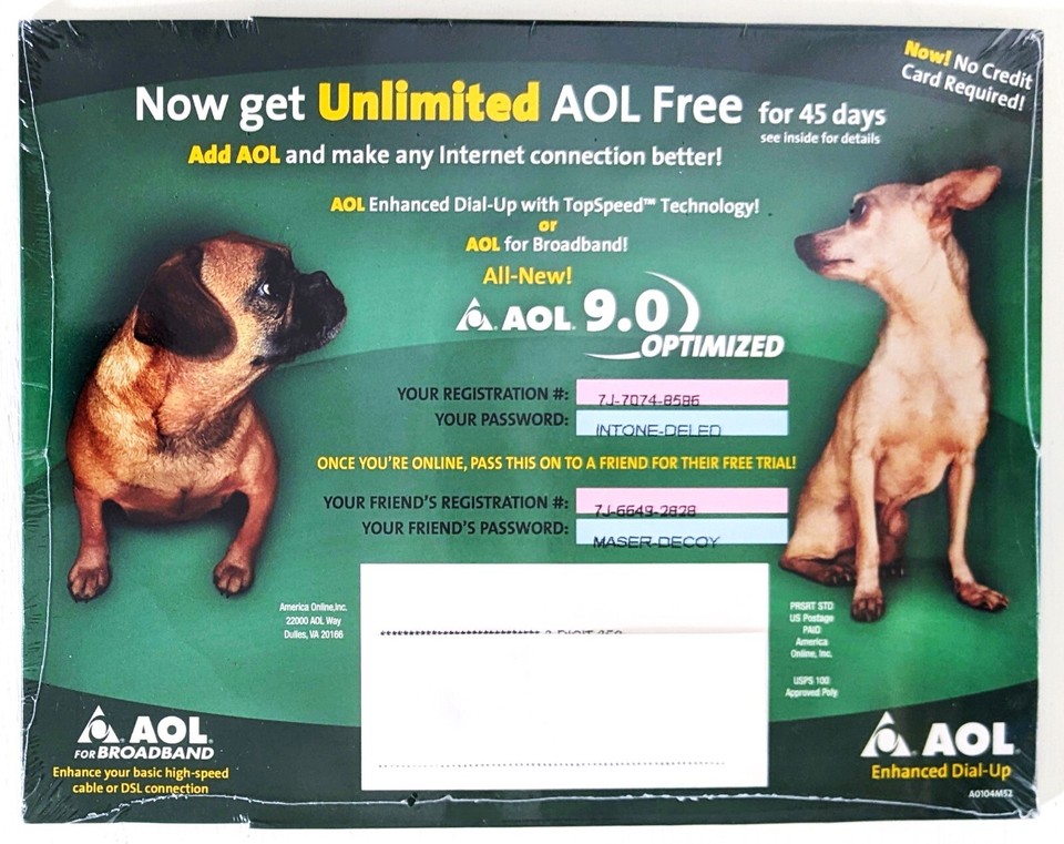 "High-Speed Dogs" America Online Collectible / Install Disc, Vintage ...