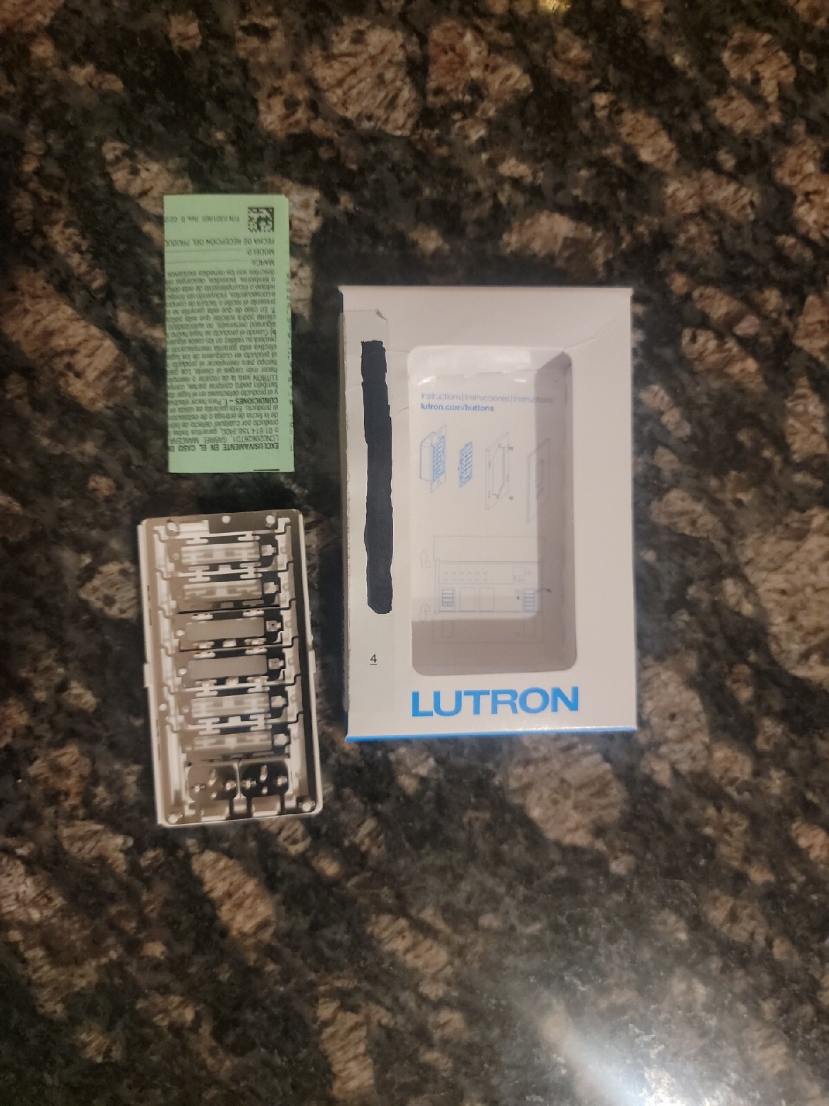 Lutron QSWS2B-2BRLI-WH-NST Engraved-2 2 Button Wall Keypad Up/Down ...