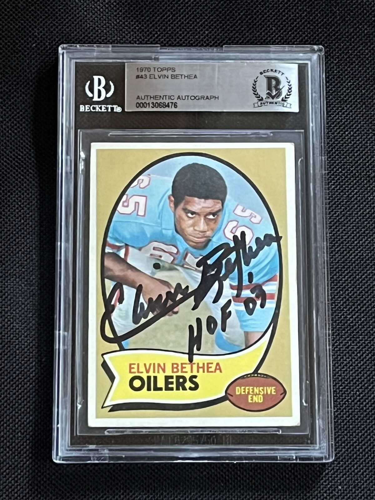 HOF ELVIN BETHEA 1970 TOPPS ROOKIE SIGNED AUTOGRAPHED CARD BECKETT BAS ...