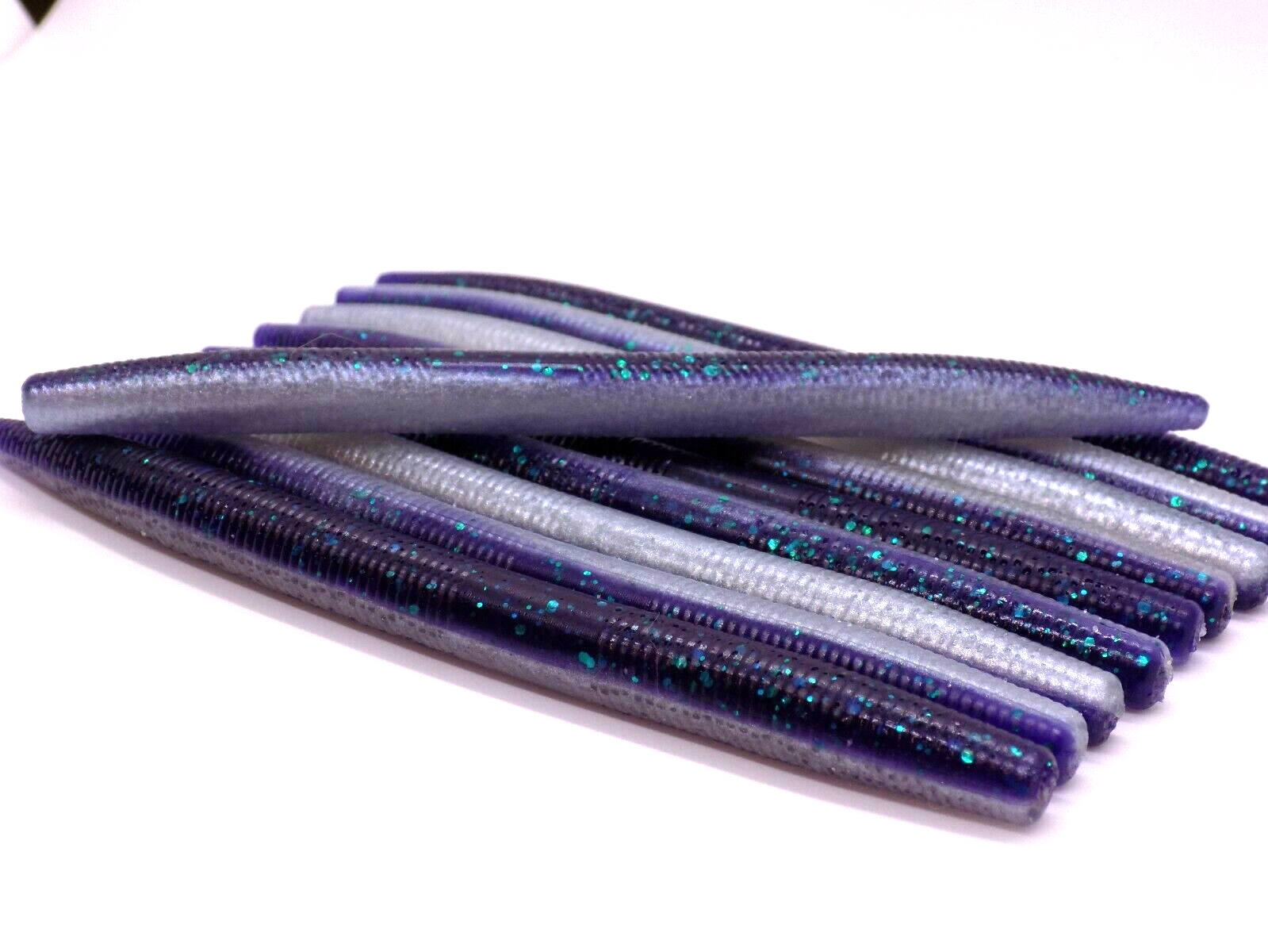 25 Count Lot 5” inch June bug Pearl Senko Style Soft Plastic Bass ...