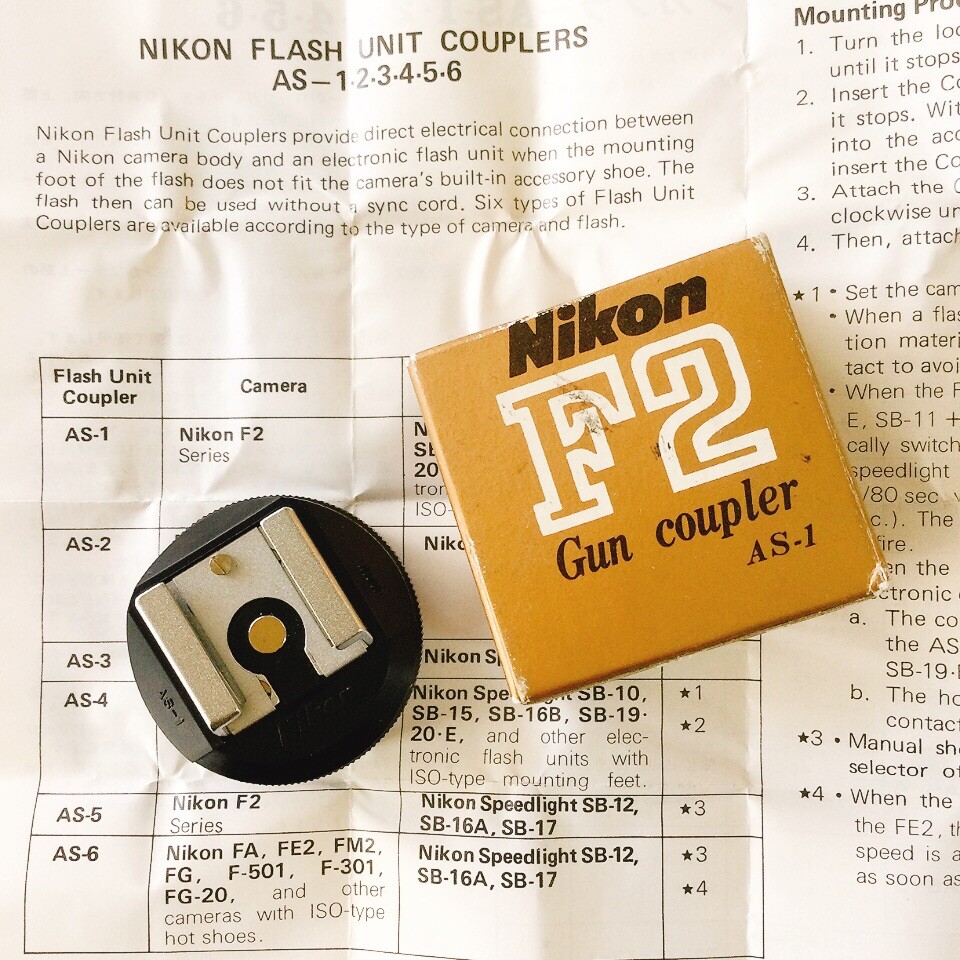 Nikon F2 Gun Coupler AS-1 Flash Unit for F2 Film Camera English ...