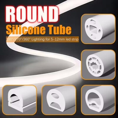 Waterproof Round Silicone Flexible Silicone Channel Diffuser for LED ...