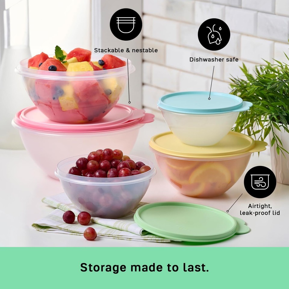 Tupperware Heritage Wonderlier 10 Piece Food Storage Bowl Set in ...