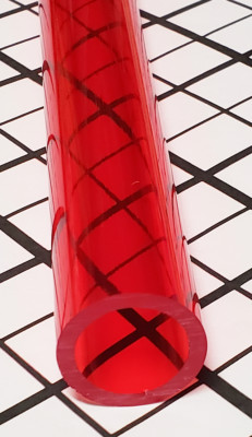 1” OD x 3/4" ID DIAMETER 36” INCH LONG CLEAR RED ACRYLIC PLEXIGLASS ...