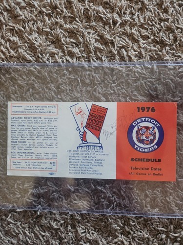 1976 Detroit Tigers Signed Schedule Mark Fidrych Rookie of Year The Bird | eBay