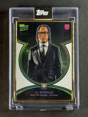 2023 Topps Now Rookie Campaign CJ Stroud RC Gold Frame Green /75 | eBay