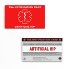 Artificial Hip TSA Notification Card - Air Travel, Easy TSA Checkpoint ...