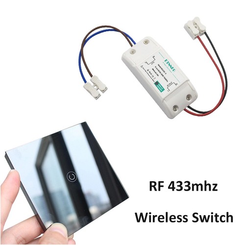 Wireless Remote Control Switch 110V-220V Relay Receiver + Touch RF ...