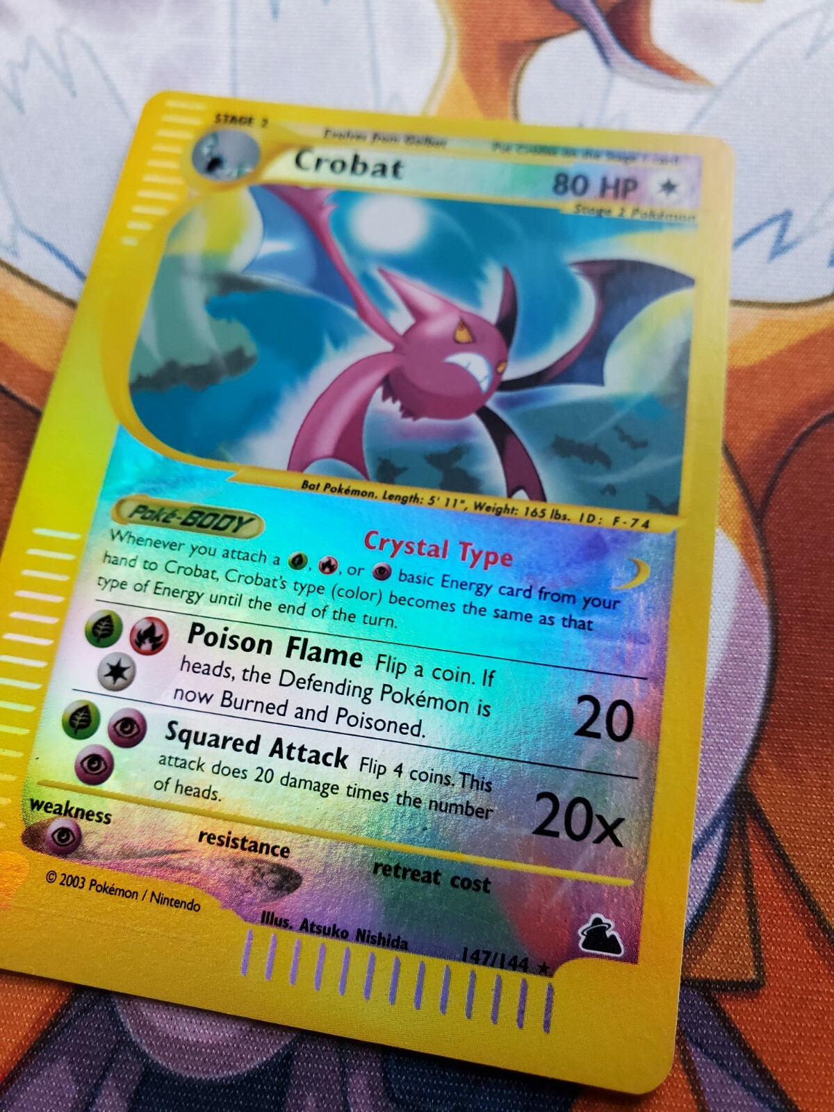 Pokemon: Crystal Crobat 147/144 Reverse Holo Secret Rare Skyridge. NM ...