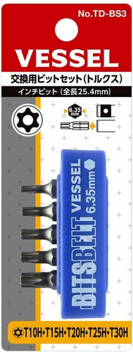 VESSEL TD-BS3 TORX Bit Set 5pcs (T10H, T15H, T20H, T25H T30H) | eBay