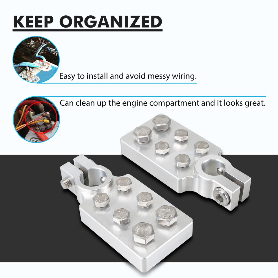 For SAE Post Style Flat Battery Terminal for Audio Modification Light ...