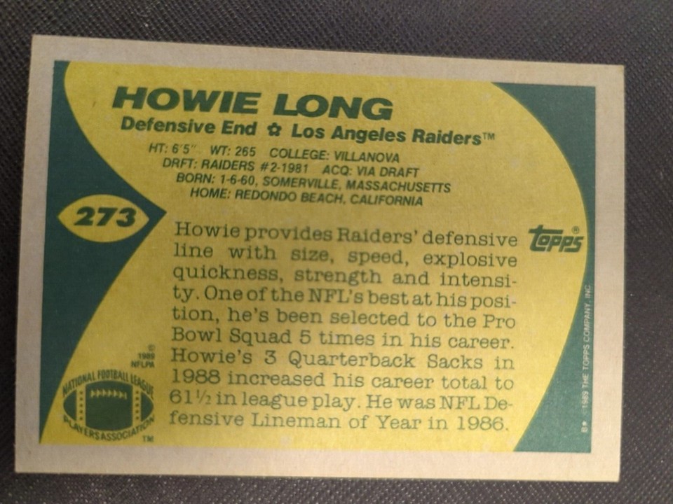 1989 TOPPS HOWIE LONG #273 | eBay