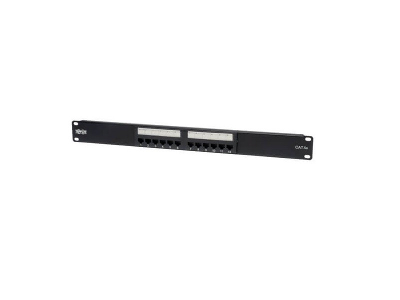 12-Port 1U Rack-Mount Cat5e 110 Patch Panel, 568B, RJ45 Ethernet, TAA ...
