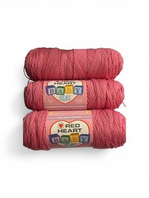 Red Heart Baby Sport Pompadour Yarn: Lot of 3 in color 1374 " Light ...