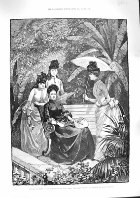 Original Old Antique Print 1888 San Remo Gardens Villa Zirio Princess ...