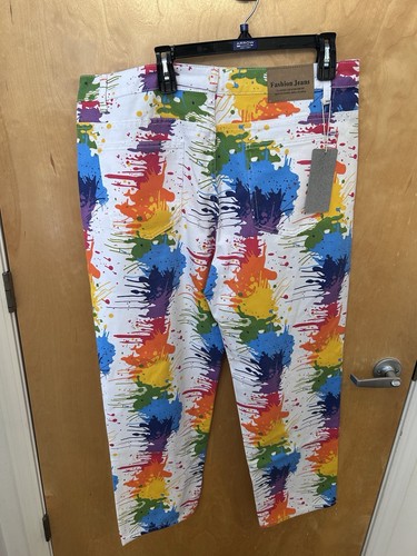 Rainbow Paint Splatter Yasuyuan Jeans - Mens Size 40z | eBay