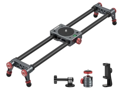 NEEWER 16in/40cm Carbon Fiber Camera Slider with 360° Ball Head/Phone ...