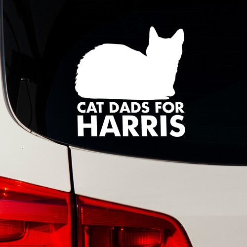 Kamala Harris 2024 Decal Cat Dads for Harris Die Cut Political Vinyl ...
