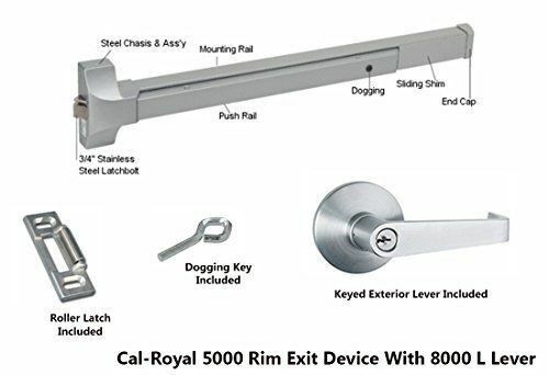 Cal-Royal Combo5000eo36al Push Bar Panic Exit Device Aluminum With ...