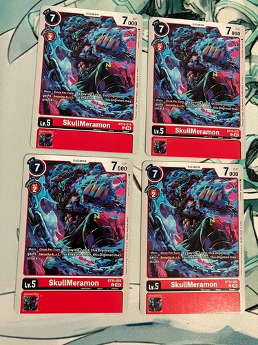 4x SkullMeramon BT15-015 C (Playset) Digimon CCG | Exceed Apocalypse NM ...