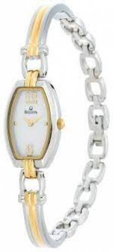Bulova 98L008 Women's Two-Tone Mother-of-Pearl Dial Bangle Bracelet ...