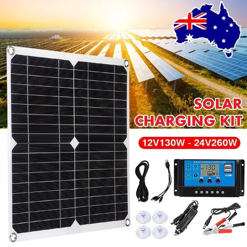 12V Solar Panel Kit Mono Caravan Folding Camping Charging Controller ...