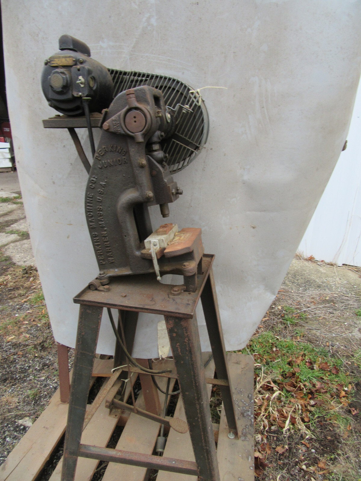 Perkins Junior Bench Top Small OBI Stamping Punch Press 1 PH With Stand ...