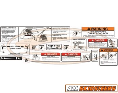 For Bobcat Misc Outside Decal Sticker Kit for Skid Steers T140 T250 ...