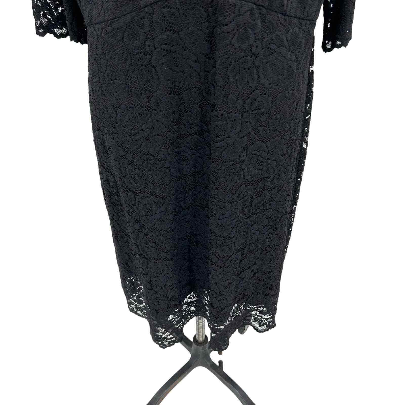 KIYONNA Scalloped Boudoir Lace Dress Black Plus Size … - Gem