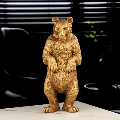 Handmade Standing Bear Animal Resin Statue Figurine Idol Sculpture 35 ...